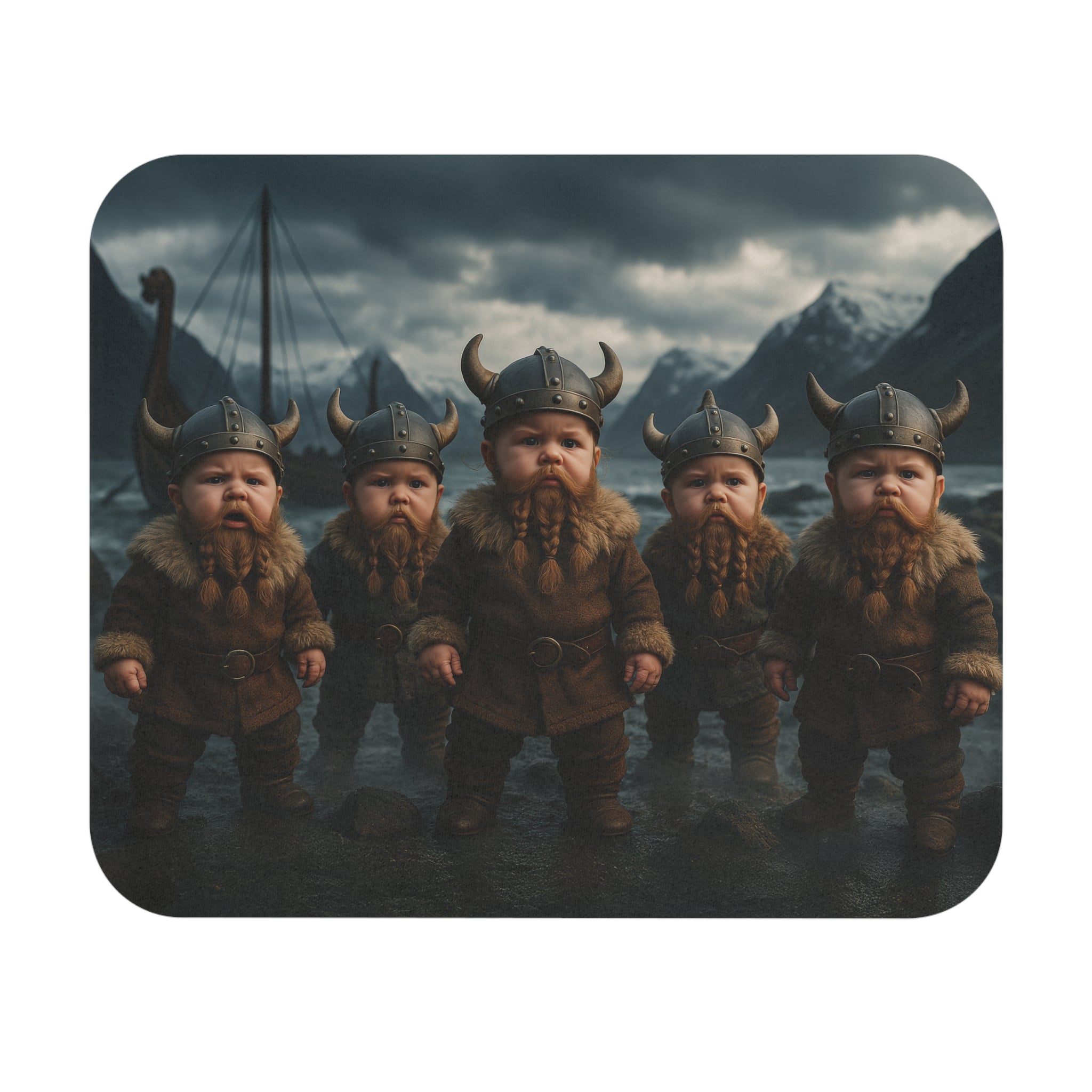 Click and Conquer Bearded Nordic Pagan Mouse Pad – Diaper Diplomacy